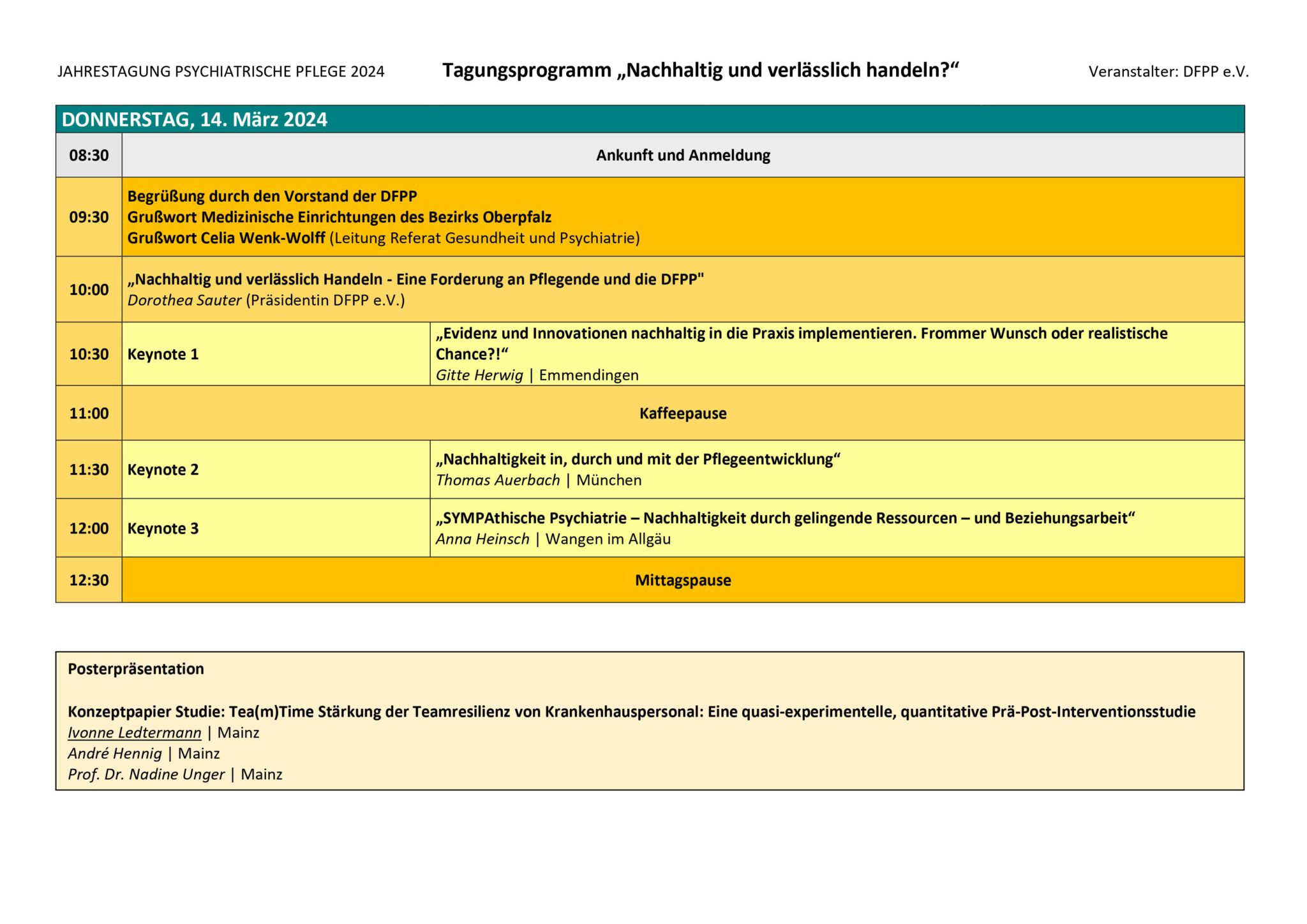 DFPP-Jahrestagung 2024 - "Nachhaltig und verlässlich handeln?” - DFPP
